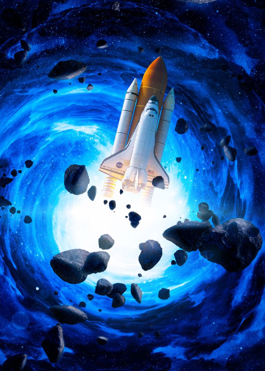 'Rocket Vortex Asteroids' Poster, picture, metal print, paint by Gen Z ...