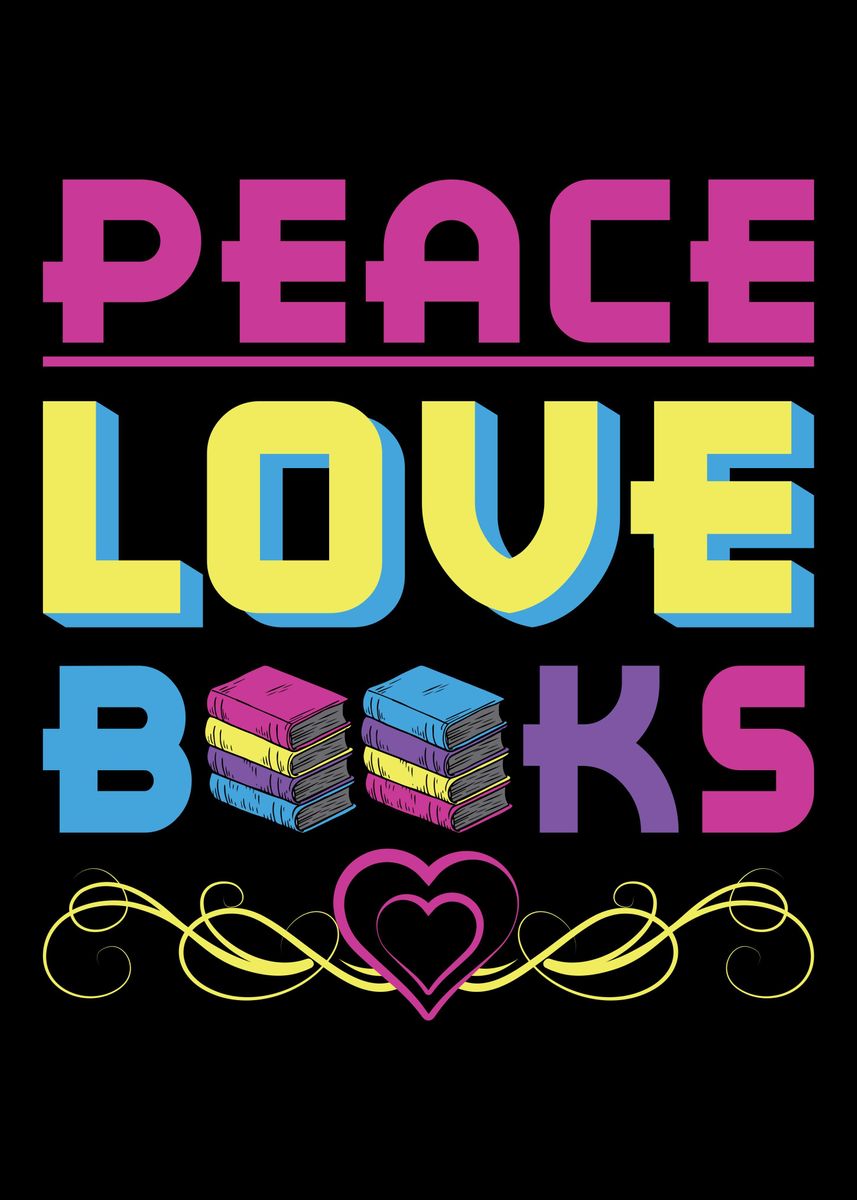 'Booklover Bookworm book' Poster, picture, metal print, paint by ...