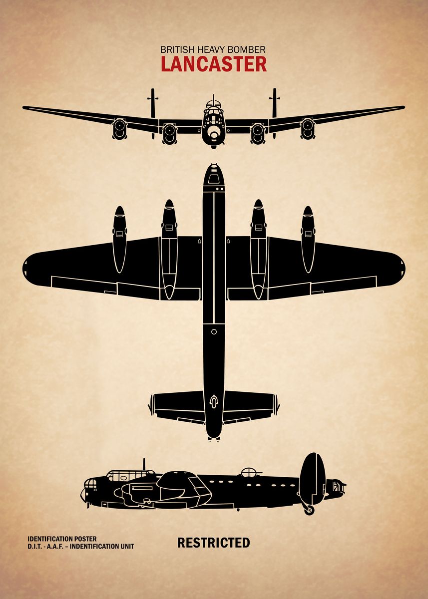 'Lancaster Identification' Poster, picture, metal print, paint by ...