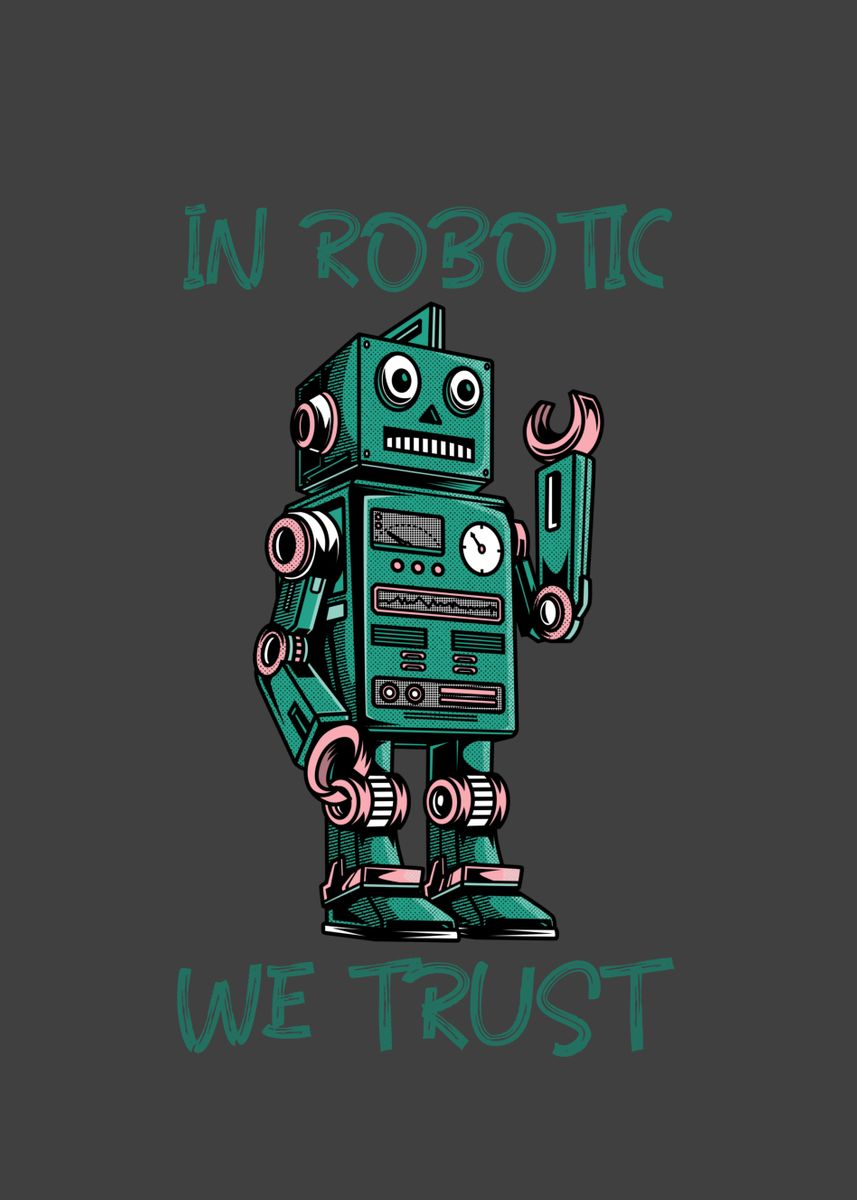 'Robot Saying Funny' Poster, picture, metal print, paint by schmugo ...