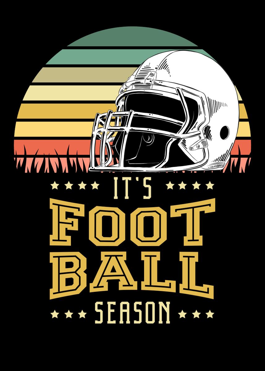 'Retro Its Football season' Poster, picture, metal print, paint by ...