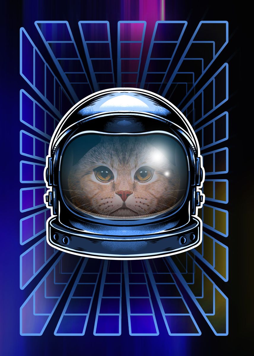 'Space Cat' Poster by Opel Mendoza | Displate