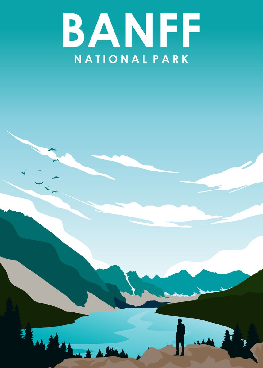 'Banff National Park ' Poster, picture, metal print, paint by Jorn ...