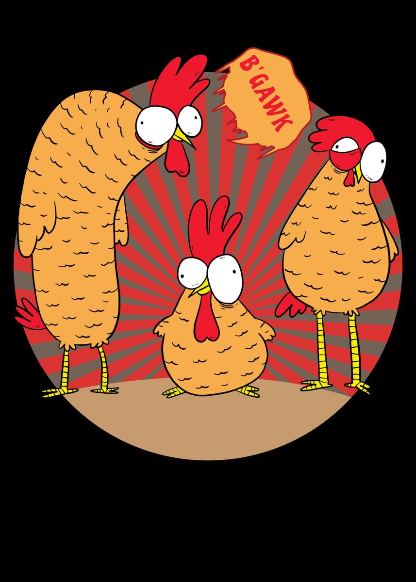 'Crazy Chicken Life' Poster, picture, metal print, paint by MrColorUp ...