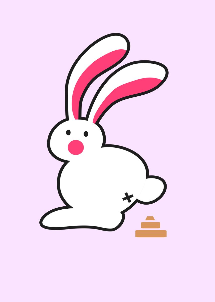 'Bunny Poops Funny Bunny' Poster by Foxxy Merch | Displate