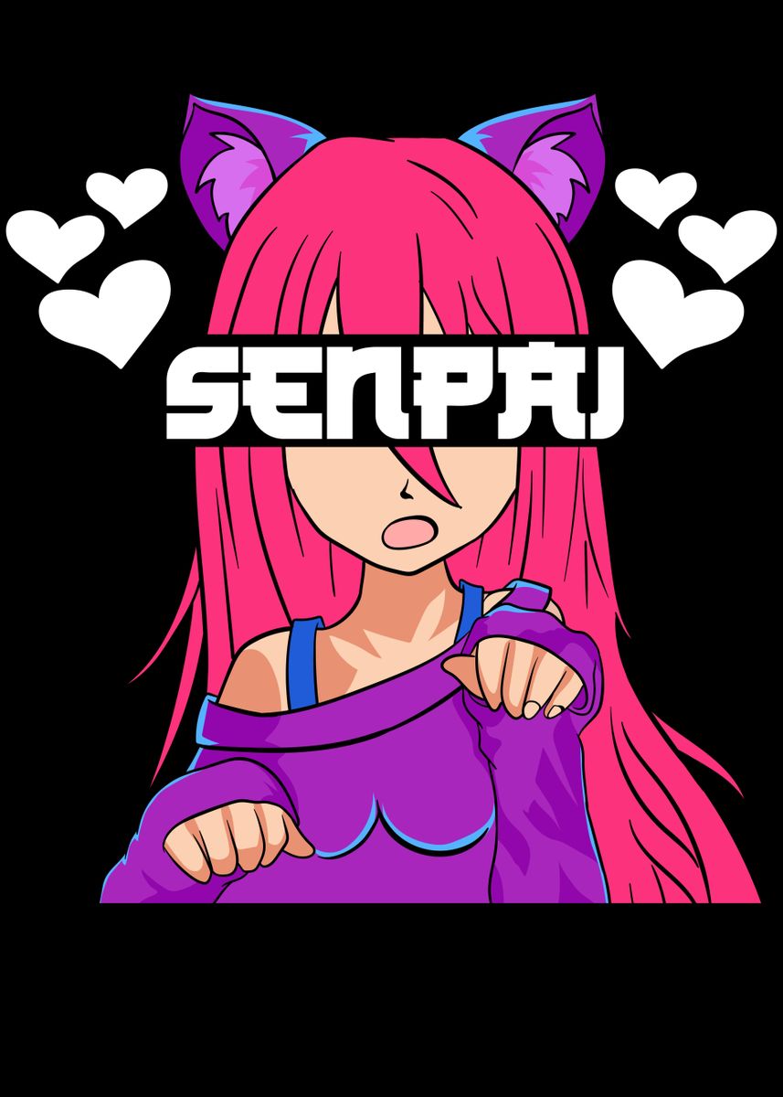 'Anime Japanese Senpai' Poster, picture, metal print, paint by Roland ...