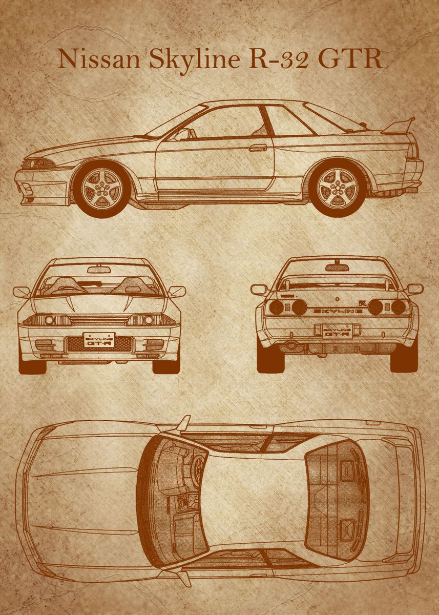'Nissan Skyline R32 GTR ' Poster by shiner artist | Displate