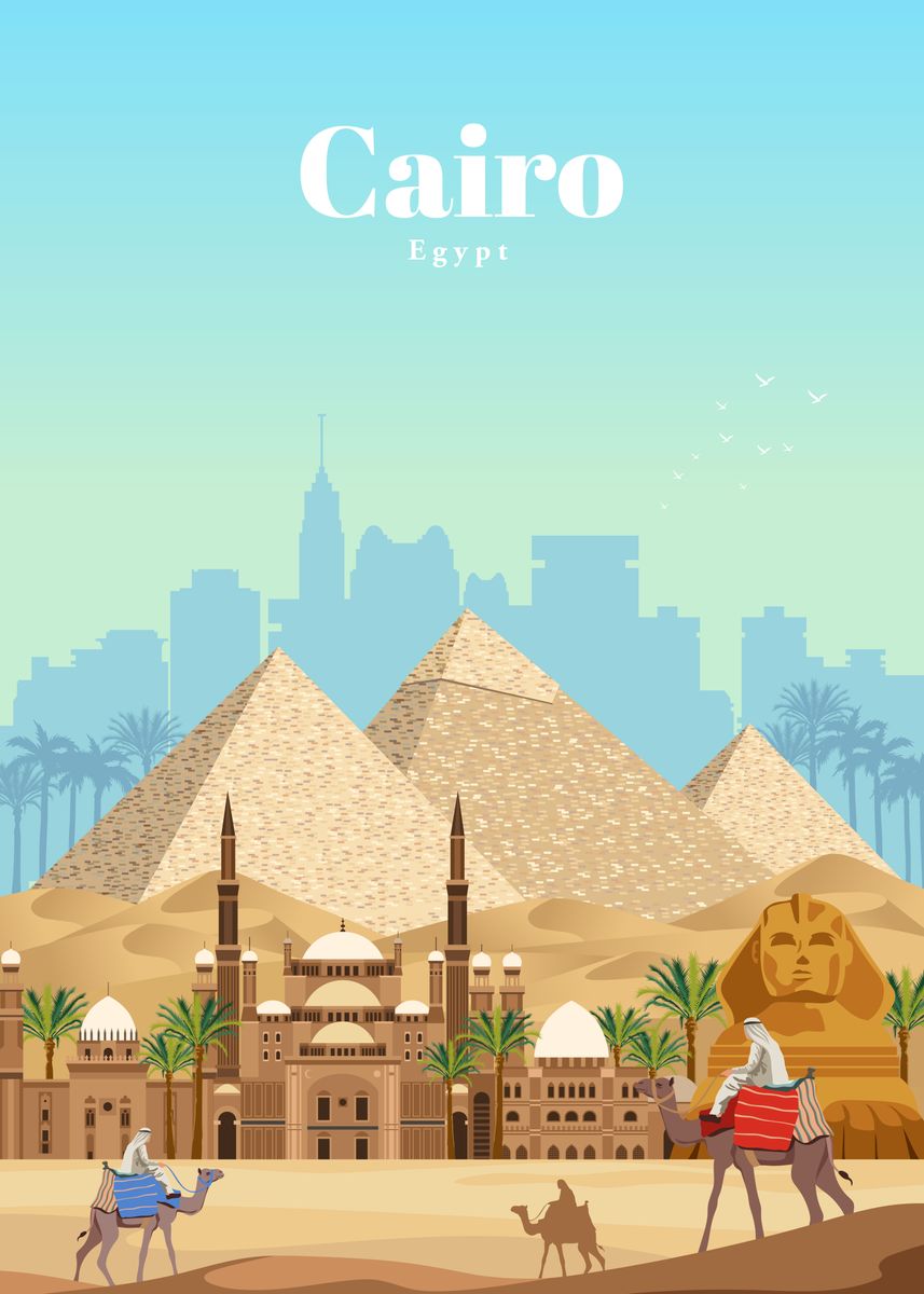 'Travel to Cairo' Poster, picture, metal print, paint by Studio 324 ...