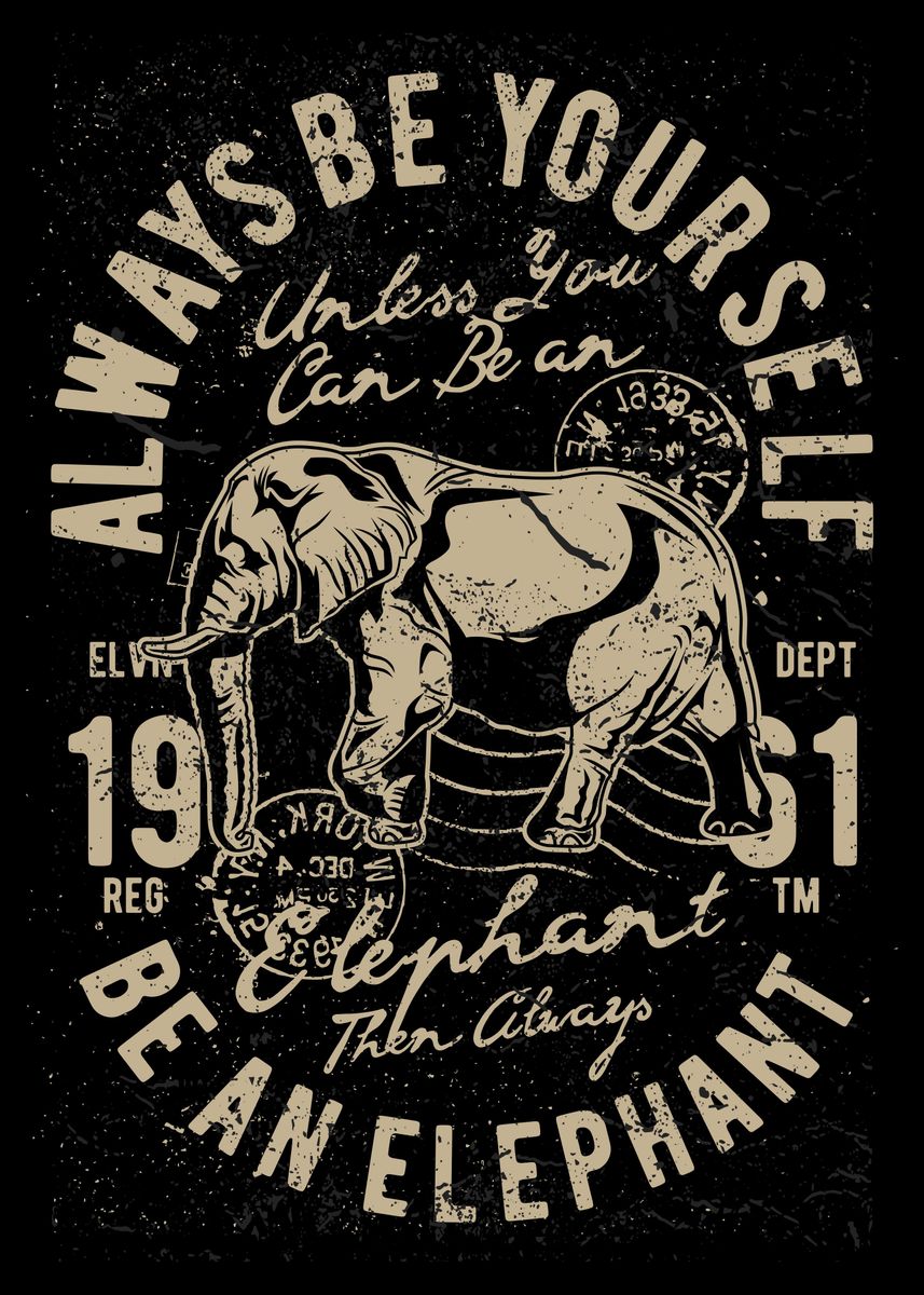 'Elephant' Poster, picture, metal print, paint by Game On | Displate