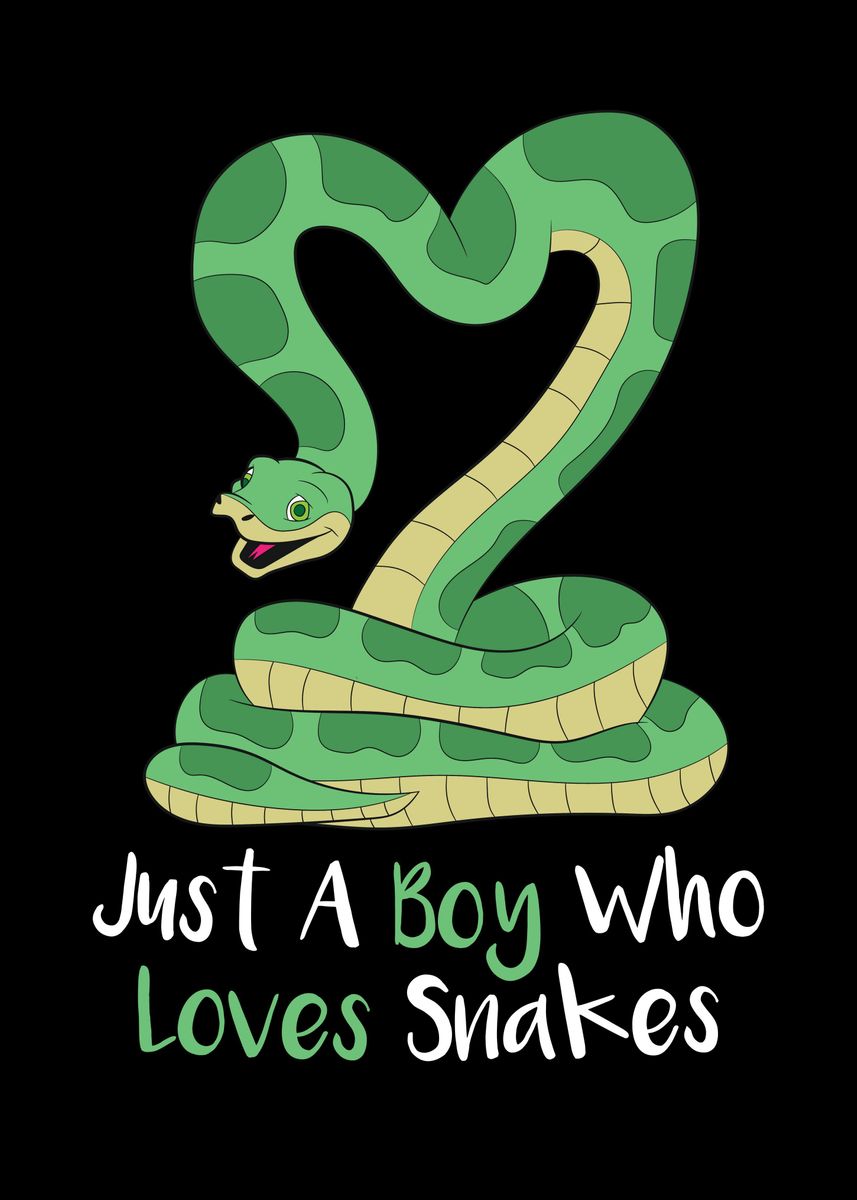 'Cute Snake Gift Toddler' Poster, picture, metal print, paint by ...