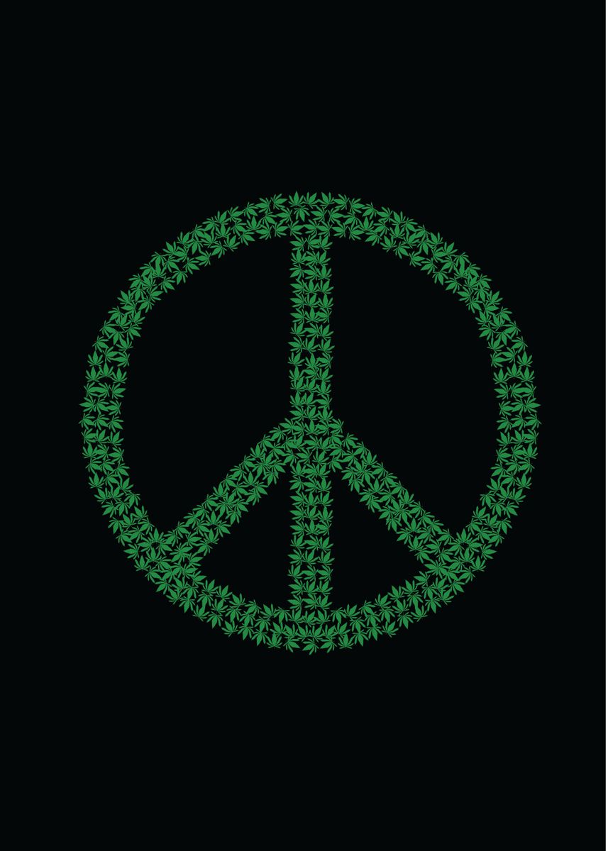 'Peace weed leaf' Poster, picture, metal print, paint by Youwantit ...