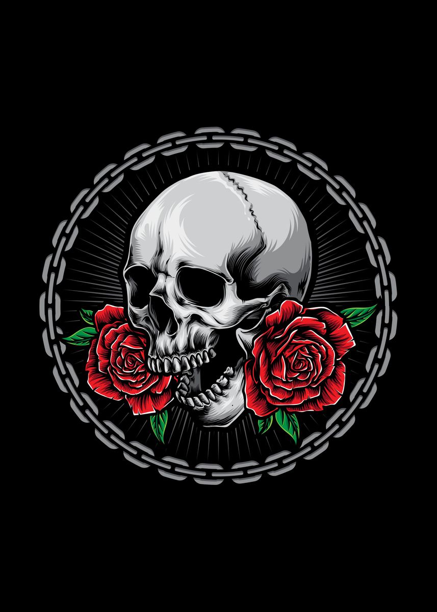 'Skull' Poster, picture, metal print, paint by Juice Wrld | Displate