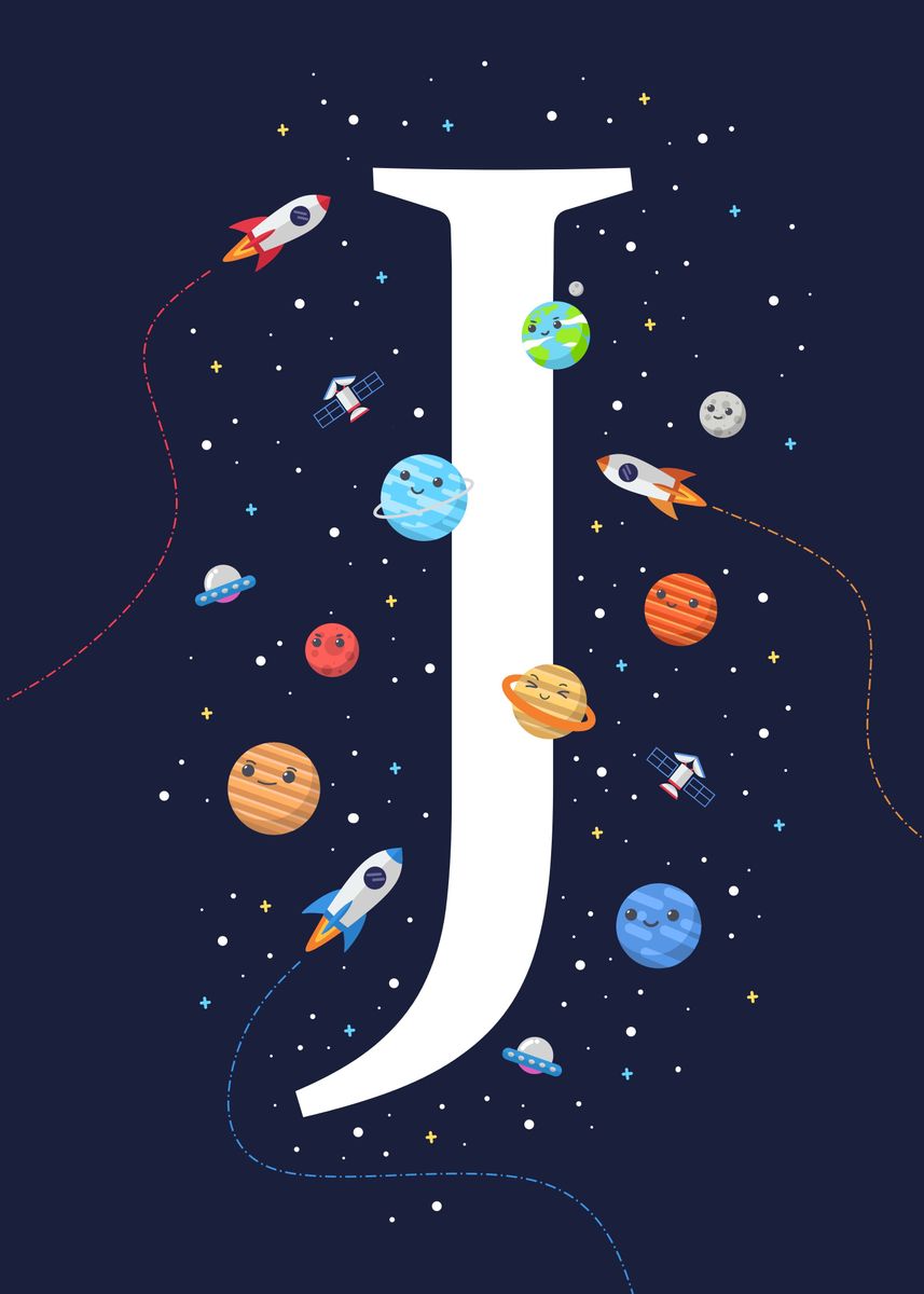 'alphabet letter J space' Poster by Yahya Art | Displate