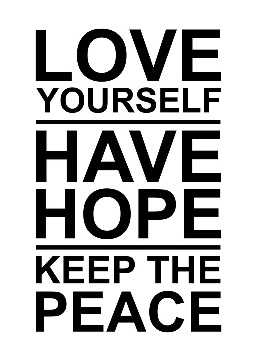 'Love Hope and Peace' Poster by HomeStead Digital | Displate