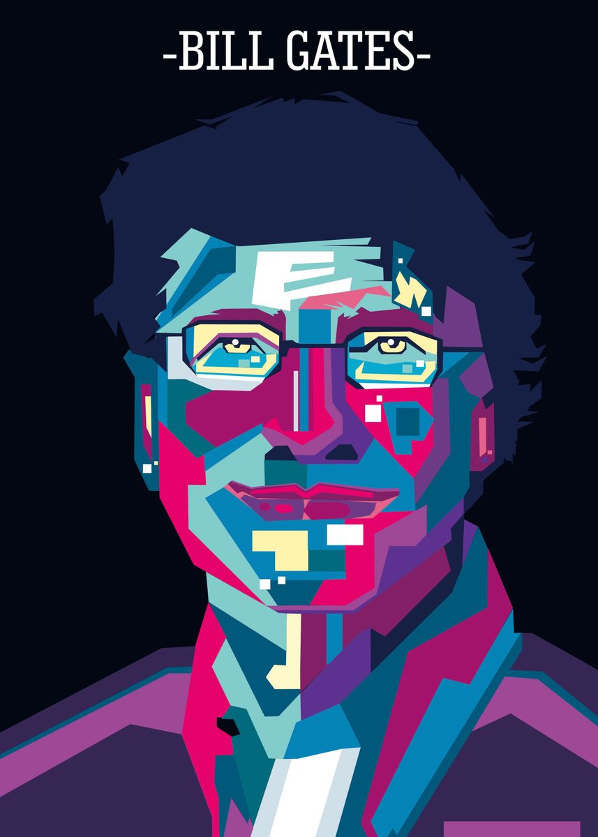 'Bill Gates' Poster by Jeff Creative Art | Displate