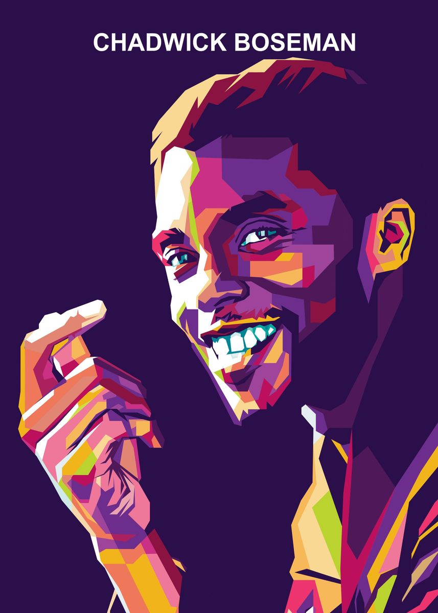 'Chadwick Boseman' Poster, picture, metal print, paint by Muhammad ...