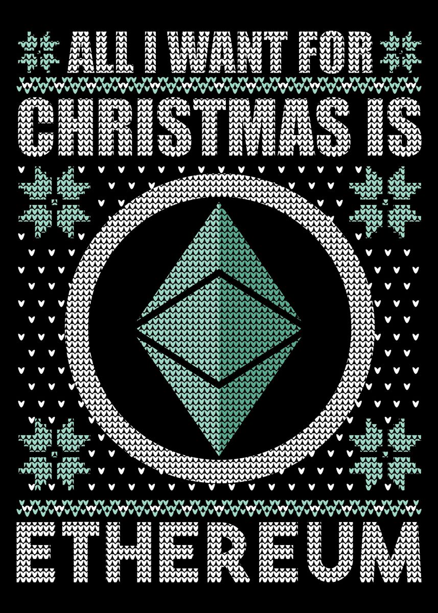 'Crypto Ugly Christmas Ethe' Poster by QQnicorn | Displate