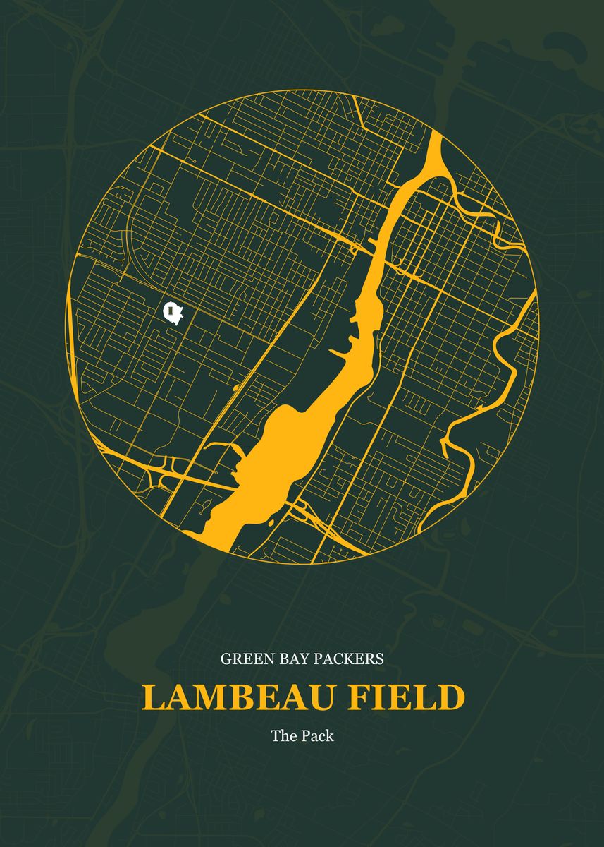 'Lambeau Field Stadium' Poster, picture, metal print, paint by Dany ...