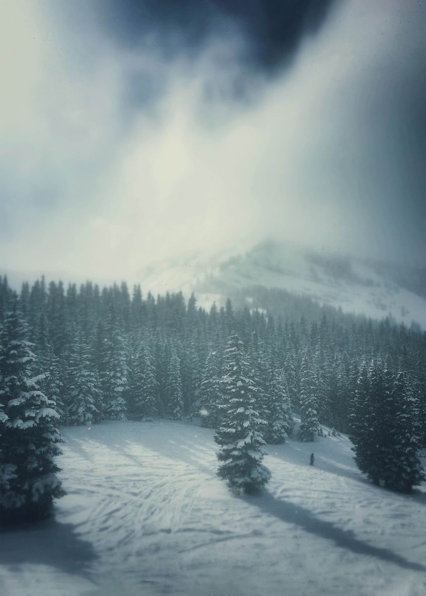 'Snowy mountain' Poster, picture, metal print, paint by Plim | Displate