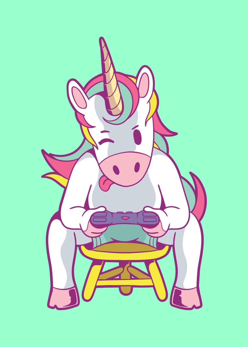 'Unicorn Gaming Controller' Poster by Philip Anders | Displate