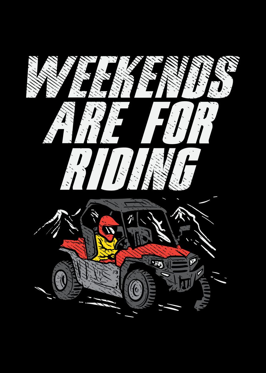 'Funny ATV Riding' Poster, picture, metal print, paint by Andrea ...
