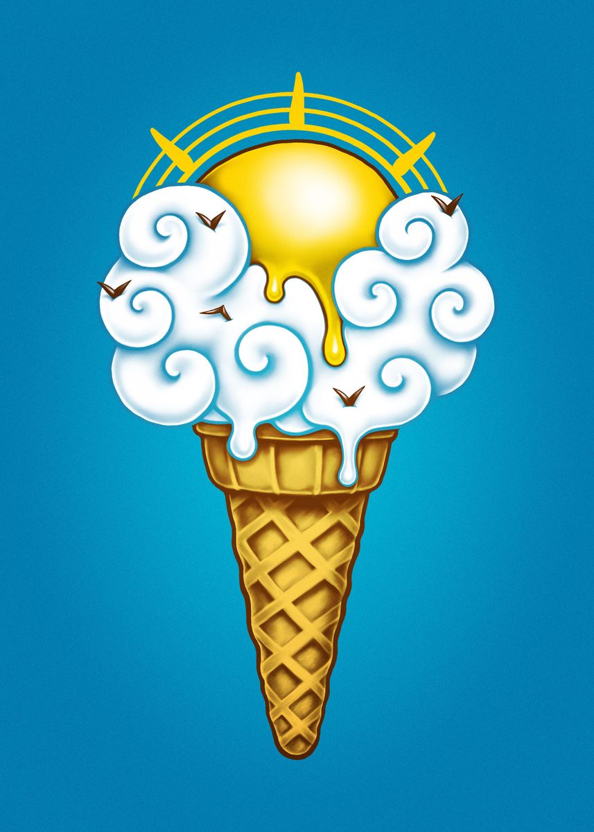 'Sunny Ice Cream' Poster, picture, metal print, paint by Patrick ...