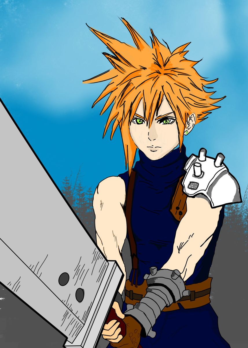 'cloud strife' Poster, picture, metal print, paint by malenia ring ...