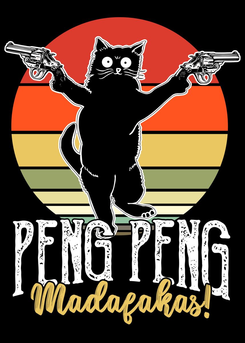 'Black Cat Madafakas' Poster, picture, metal print, paint by Cooldruck ...