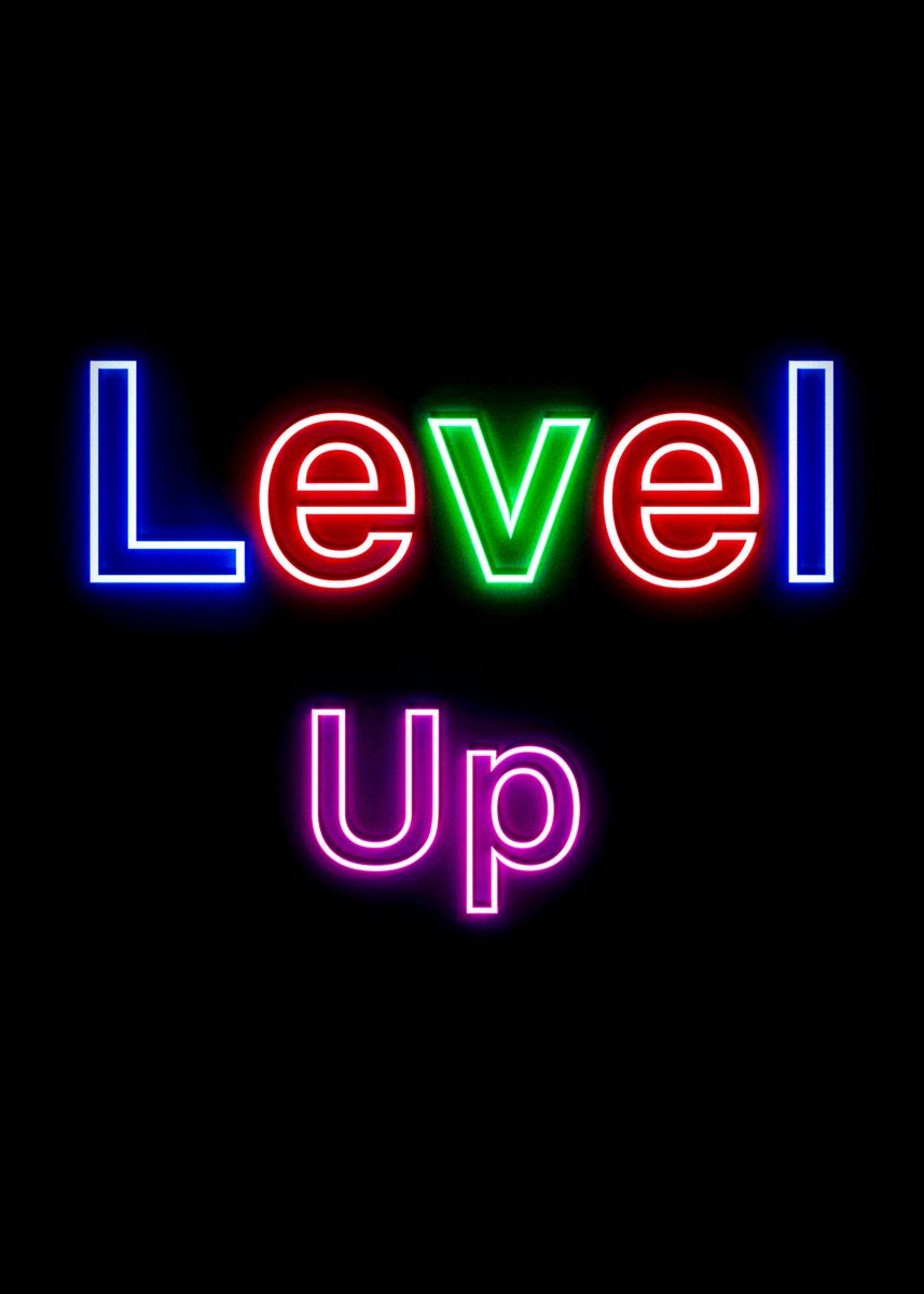 'level up' Poster, picture, metal print, paint by The Bright Art | Displate