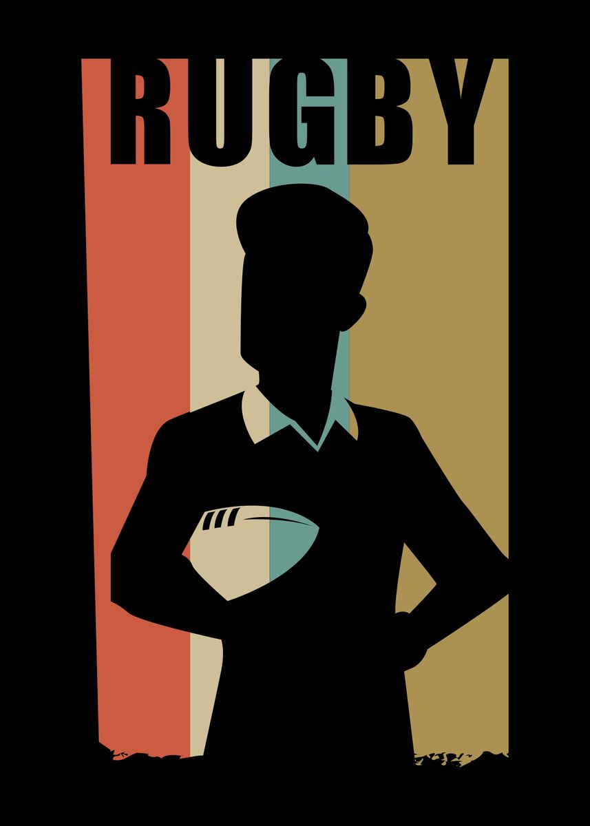 'Retro Rugby Gift' Poster by Andrea Guenther | Displate