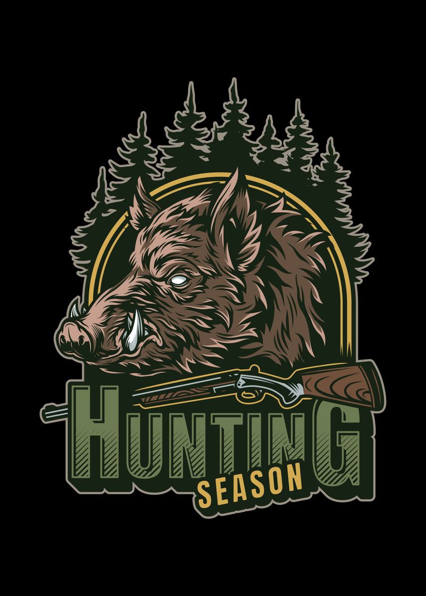 'hunting' Poster, picture, metal print, paint by Game On | Displate