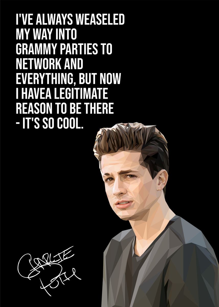 'charlie puth ' Poster by Most Popular Cult posters | Displate