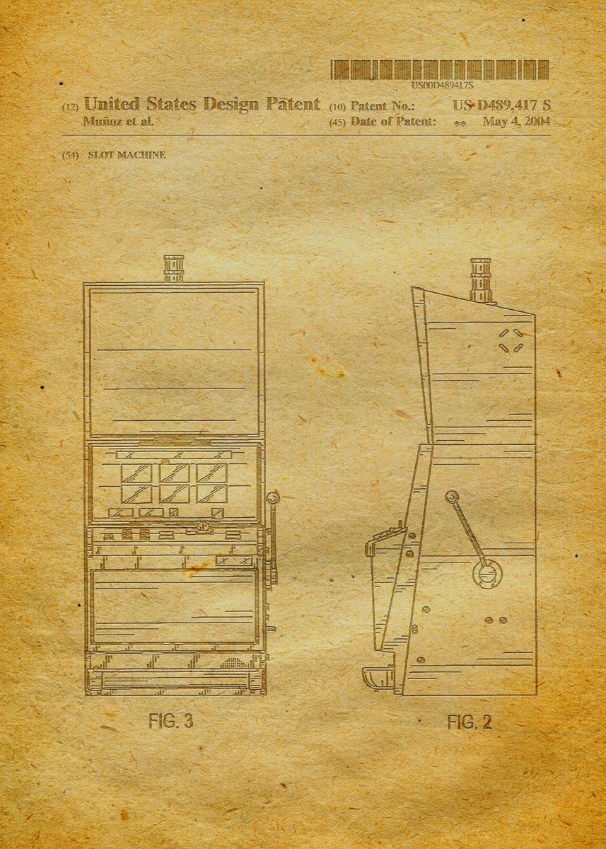 '58 Slot Machine Patent' Poster by Daniel Seymour | Displate
