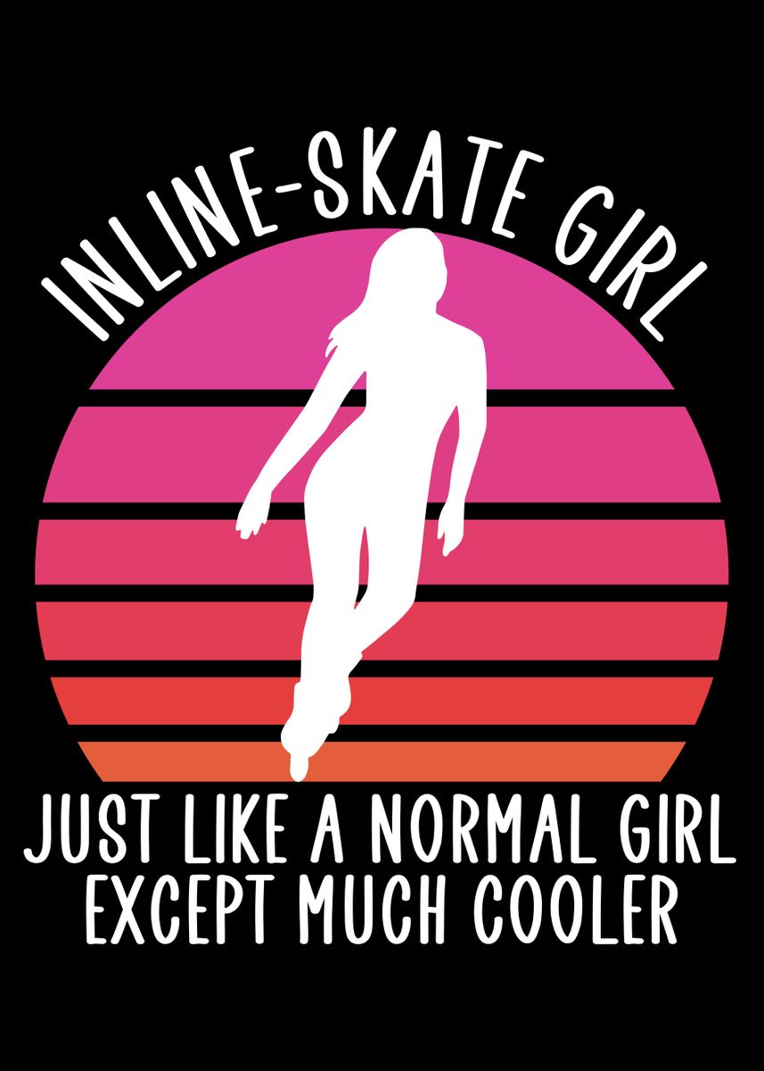 'Inline skate girl' Poster, picture, metal print, paint by Andreas ...