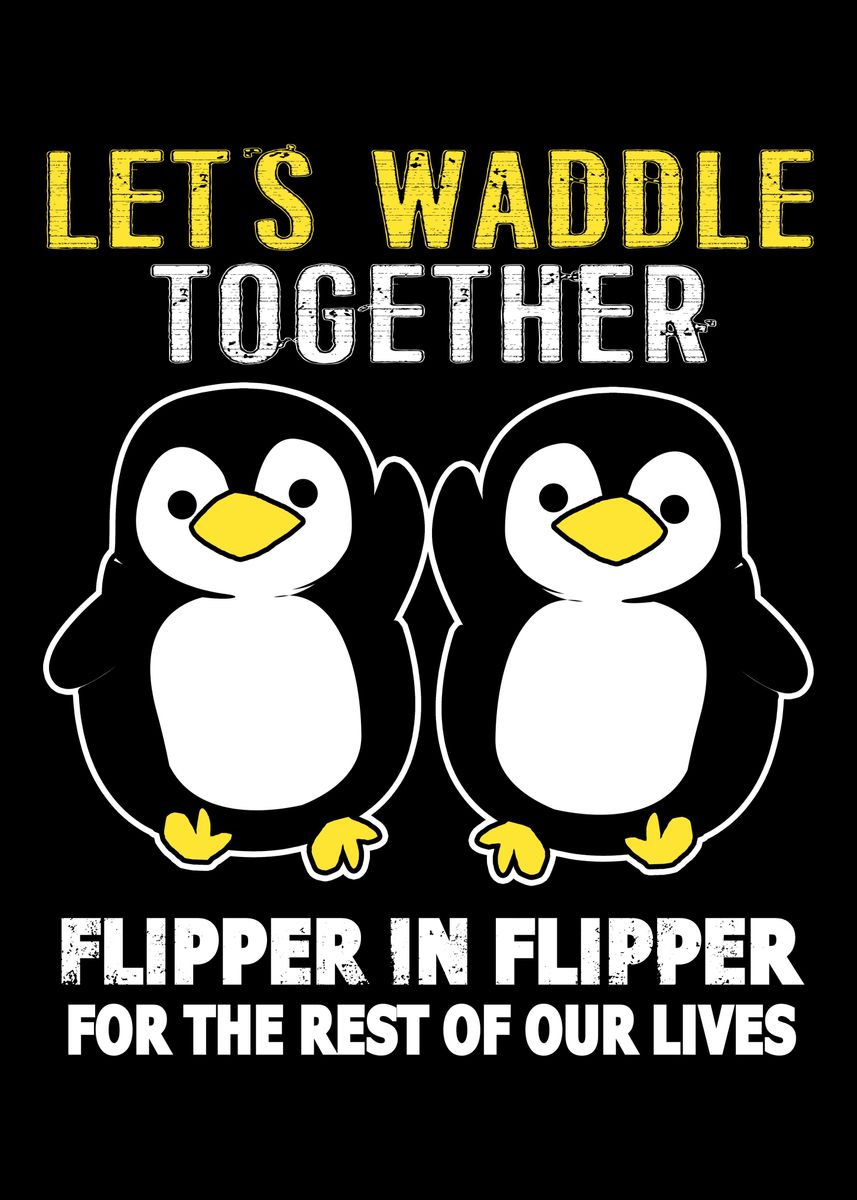 'Penguin Waddle Together' Poster, picture, metal print, paint by ...