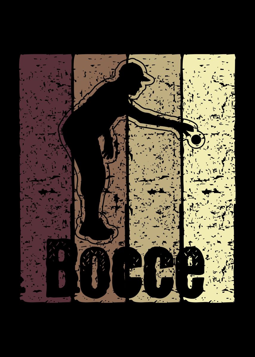 'Bocce Player Retro Boccia' Poster, picture, metal print, paint by ...
