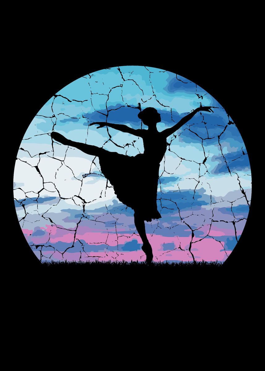 'Ballet Sunset Dance Baller' Poster, picture, metal print, paint by ...
