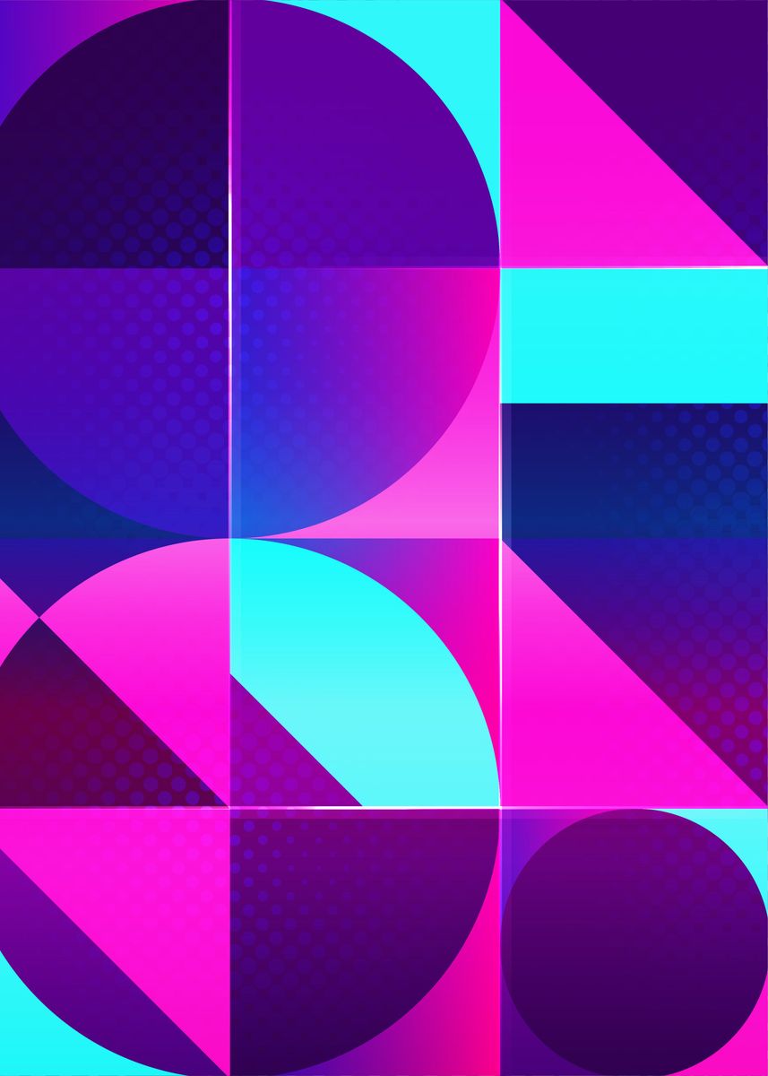 'Geometric Synthwave' Poster by EDM Project | Displate