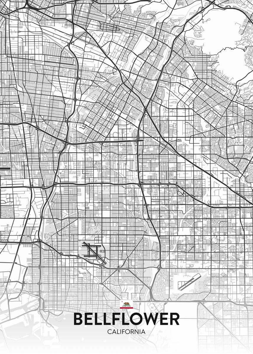 'Bellflower CA' Poster, picture, metal print, paint by IMR Designs ...