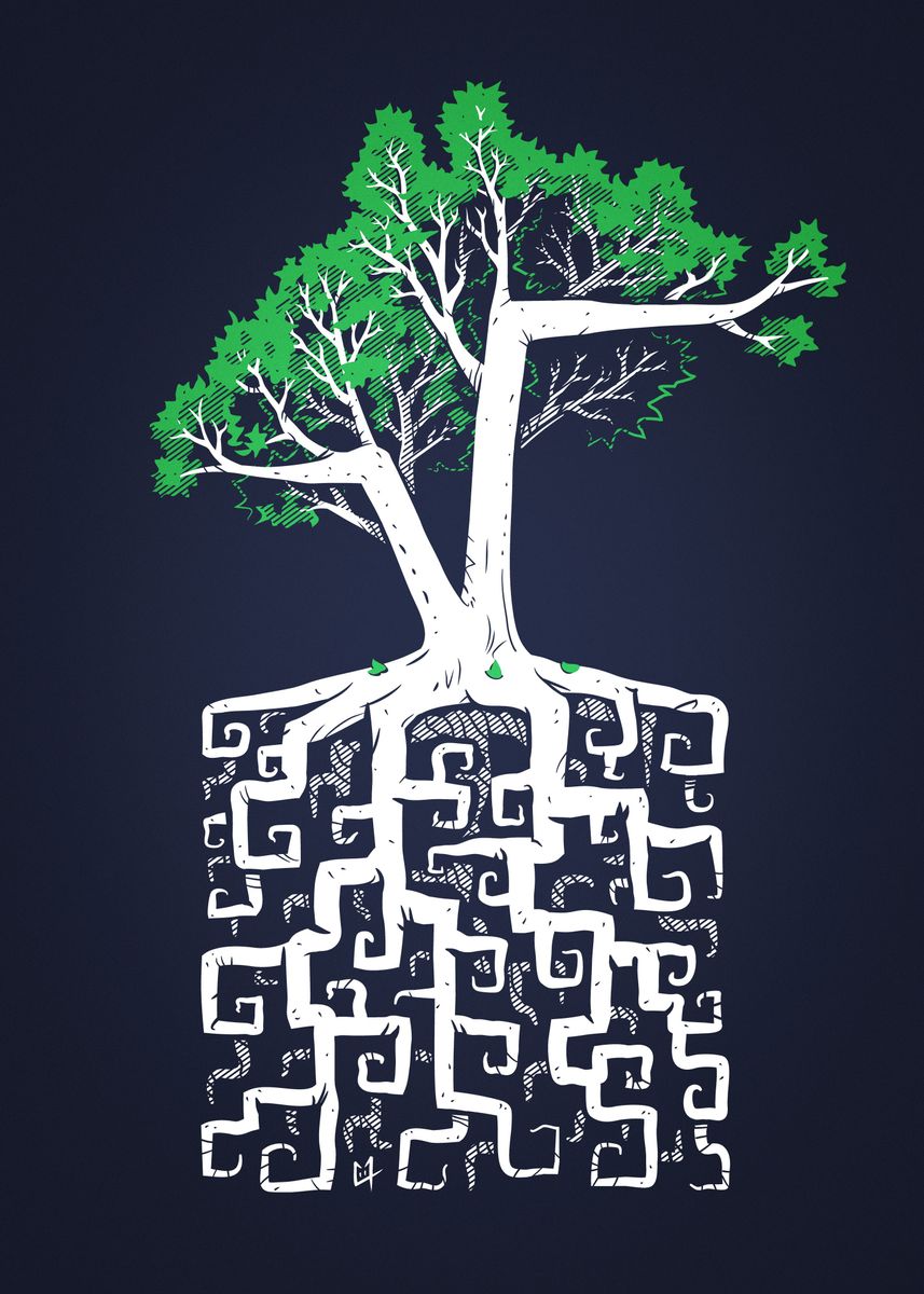 'Square Root Tree' Poster, picture, metal print, paint by Patrick ...