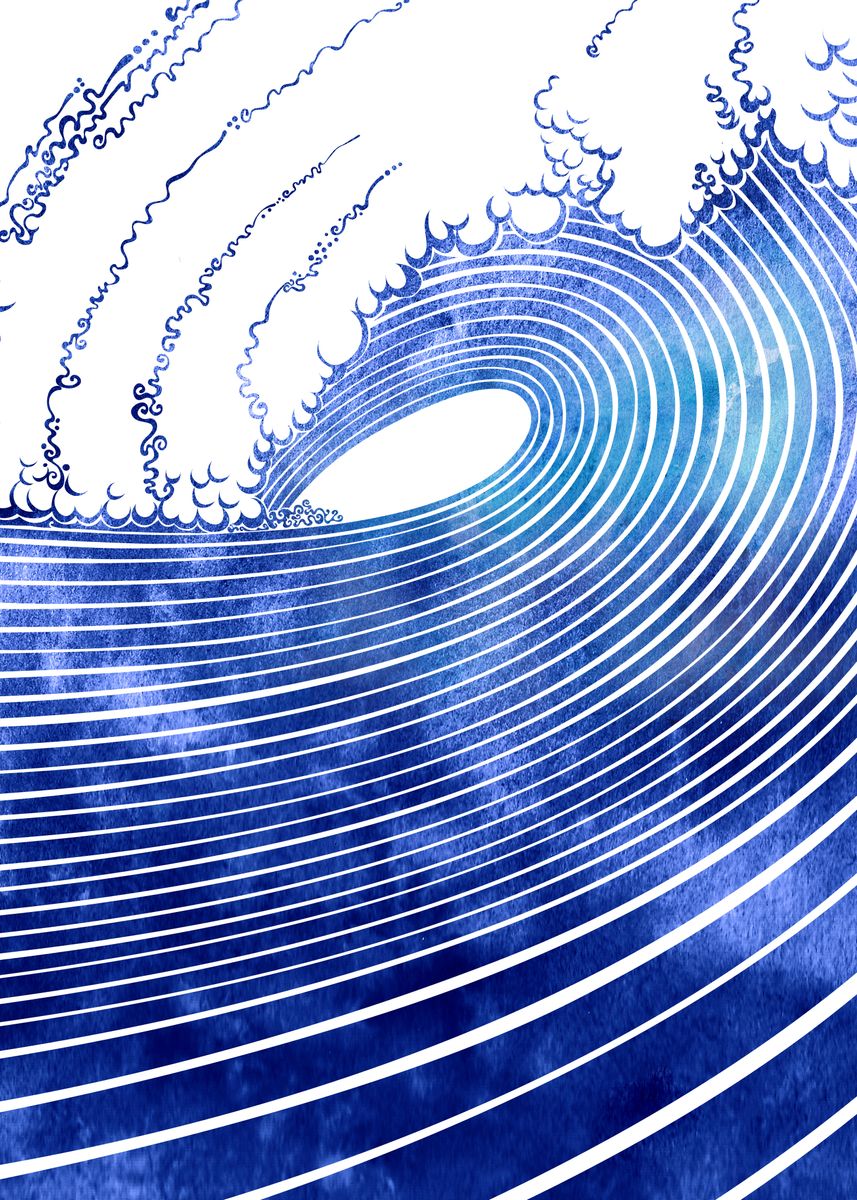 'Pacific Waves V' Poster, picture, metal print, paint by Stevyn ...