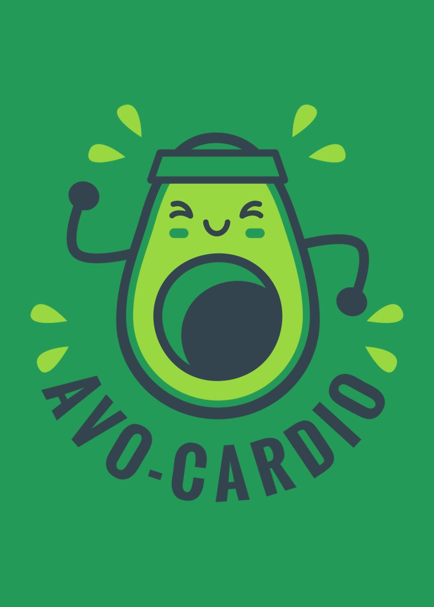 'Avocardio' Poster, picture, metal print, paint by Adrien Aubourg ...