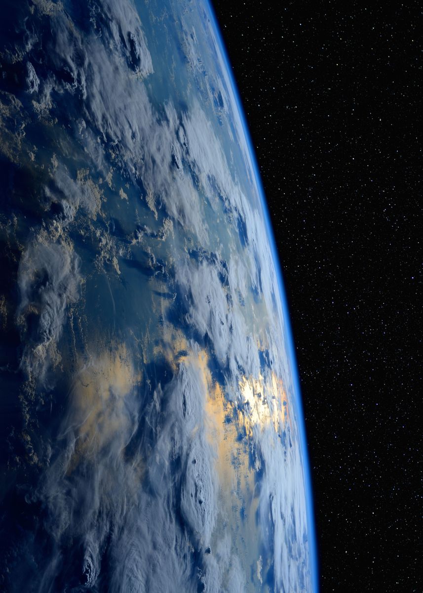 'Ocean Sunset from Space' Poster by Marcel Clemens | Displate