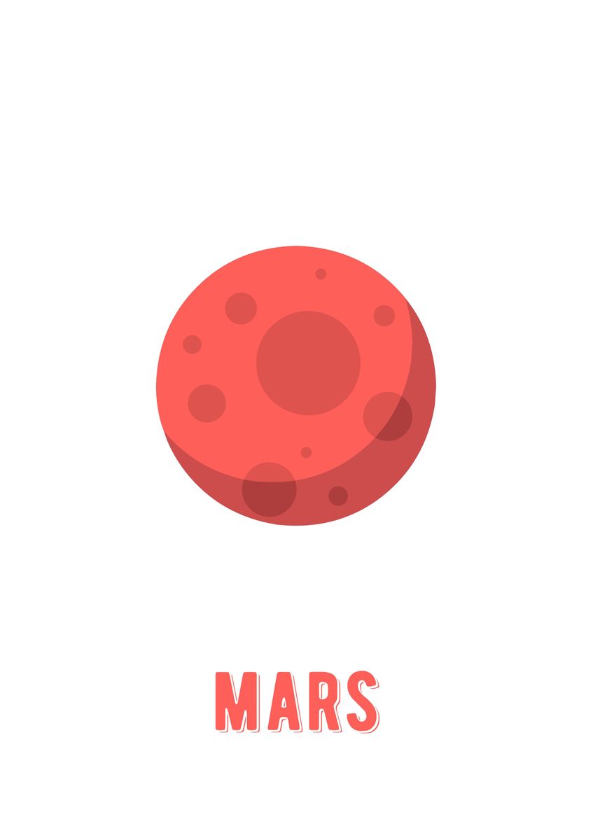 'Mars minimalist planet' Poster, picture, metal print, paint by Yahya ...