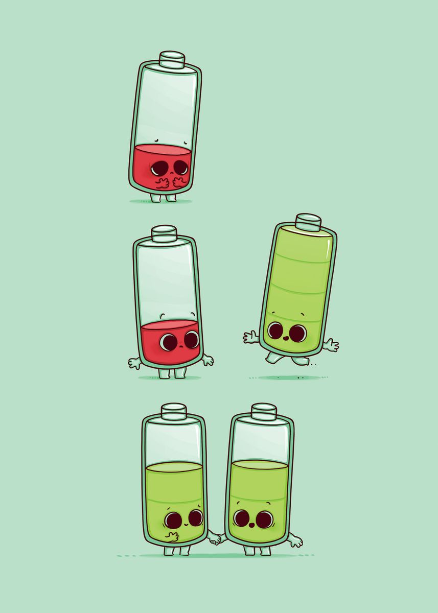 'Low battery' Poster, picture, metal print, paint by Ignacio Díaz ...