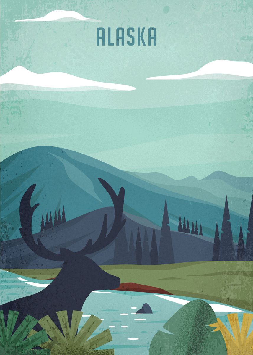 'Alaska' Poster, picture, metal print, paint by Kunyah | Displate