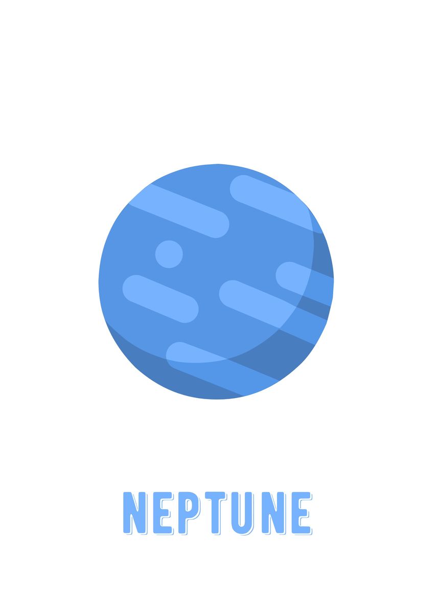 'Neptune minimalist planet' Poster by Yahya Art | Displate