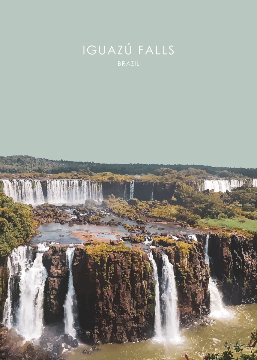 'Iguazu Falls Brazil Art' Poster, picture, metal print, paint by aio ...