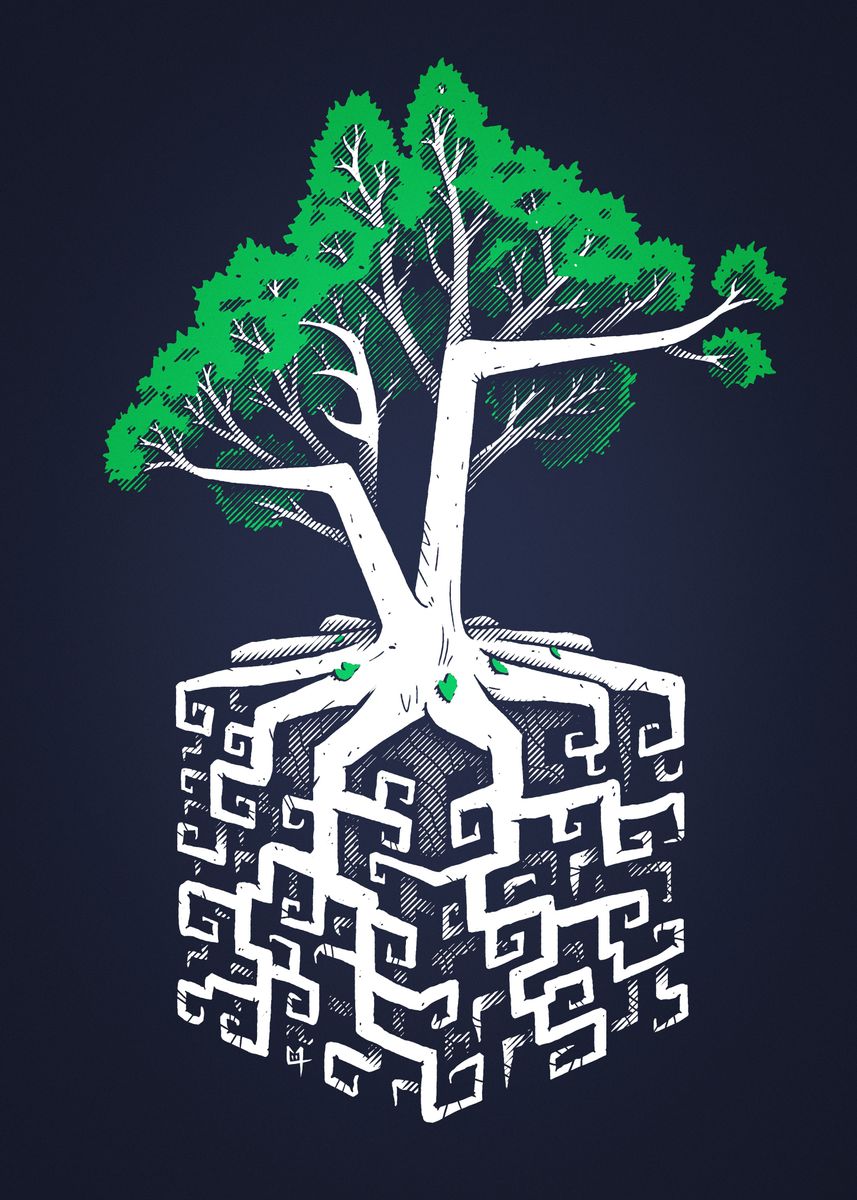 'Cube Root Tree' Poster, picture, metal print, paint by Patrick ...
