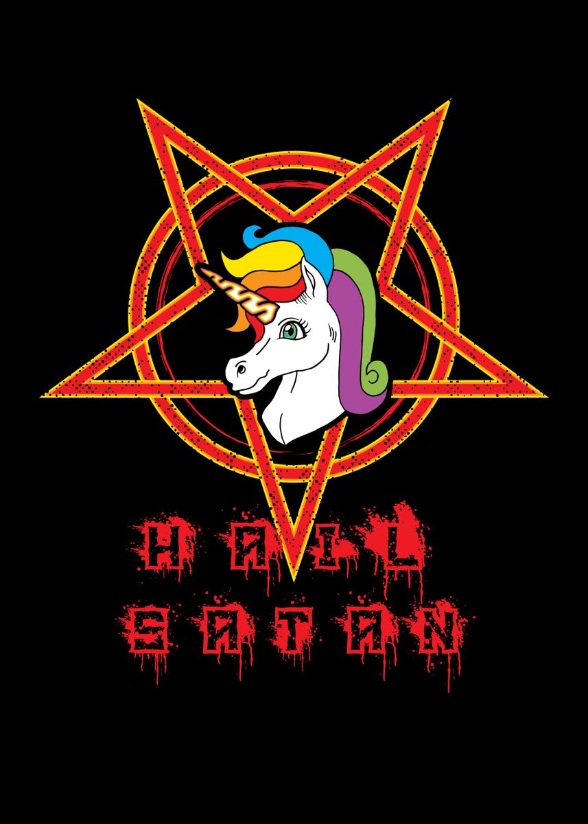 'Hail Satan' Poster, picture, metal print, paint by Monster Designs ...